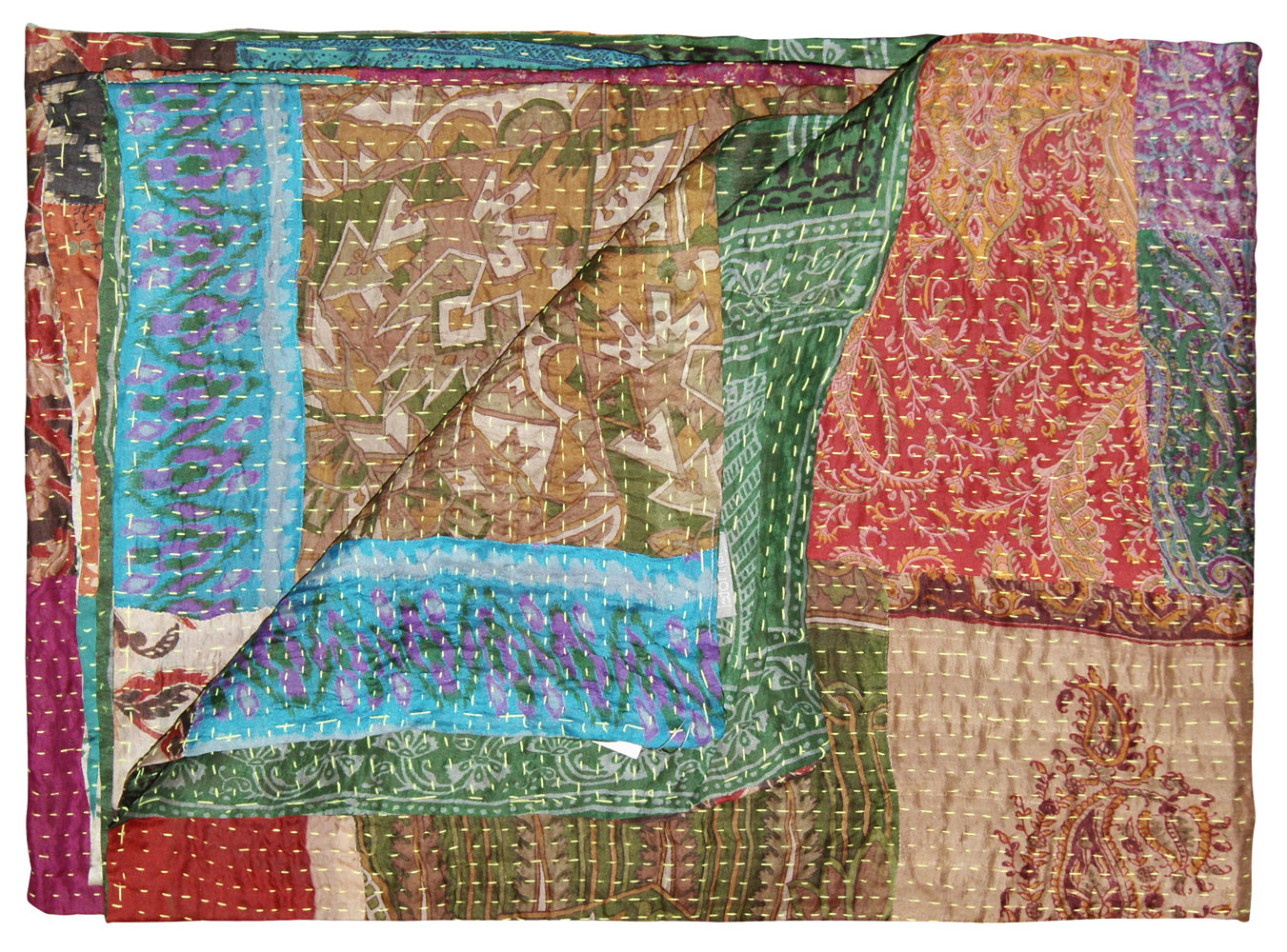 Taj Hotel Eclectic Kantha Silk Throw & Reviews | Wayfair