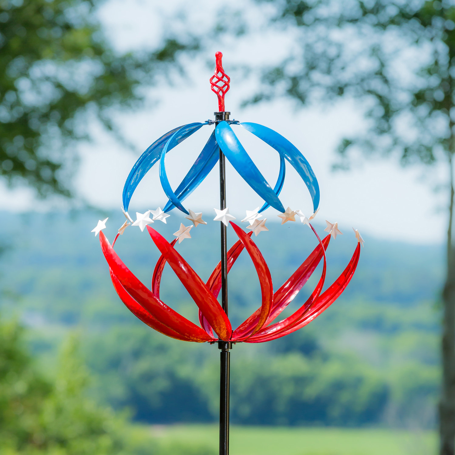 Arlmont & Co. 85"H Wind Spinner, Patriotic Stars - Wayfair Canada