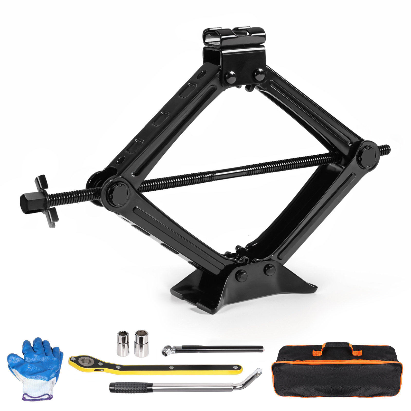 Audew Car Jack Kit Scissor Jack for Car 2 Ton (4409 lbs) Tire Jack Tool ...