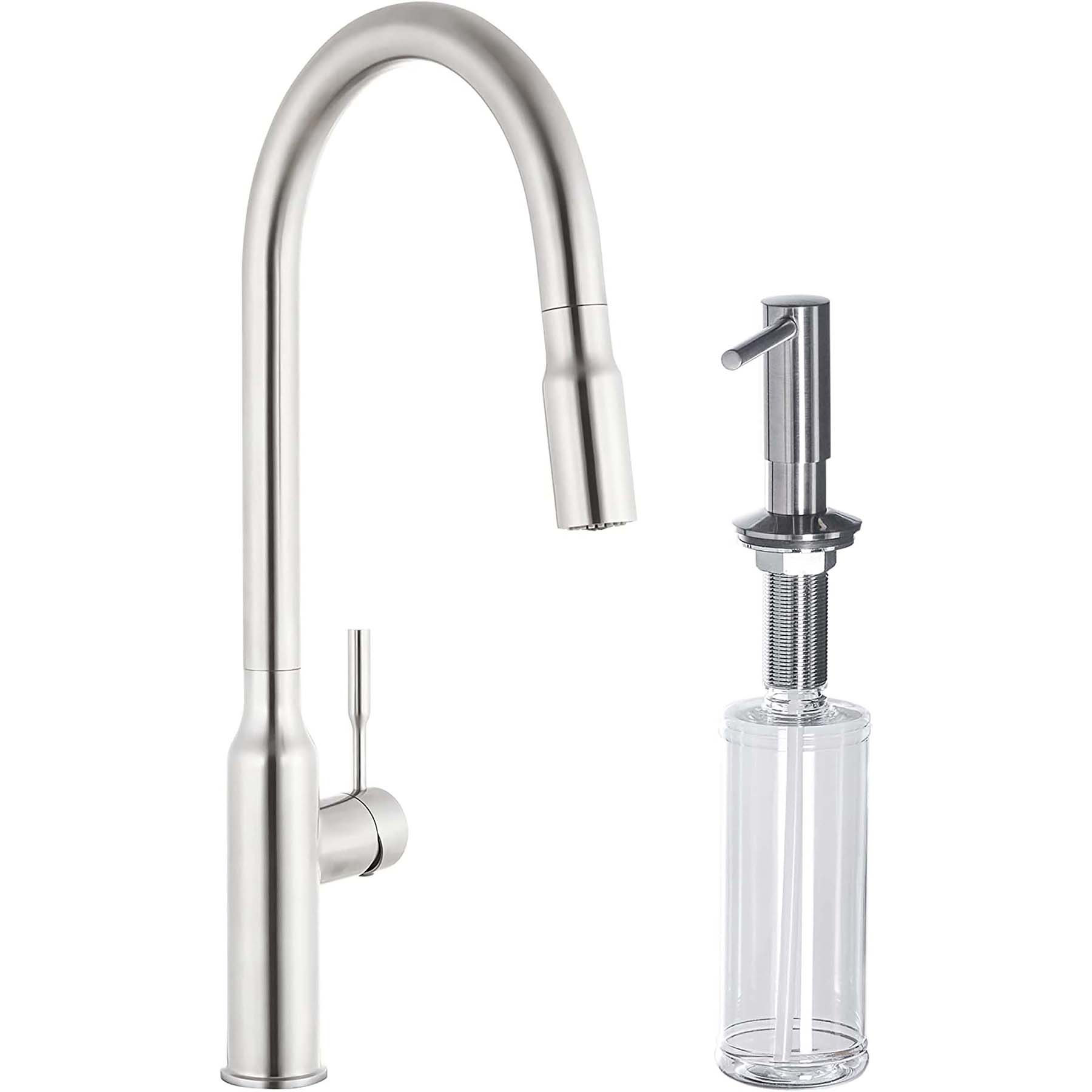 KBFmore Arch Pull Out Down Kitchen Faucet with Double Function Sprayer ...