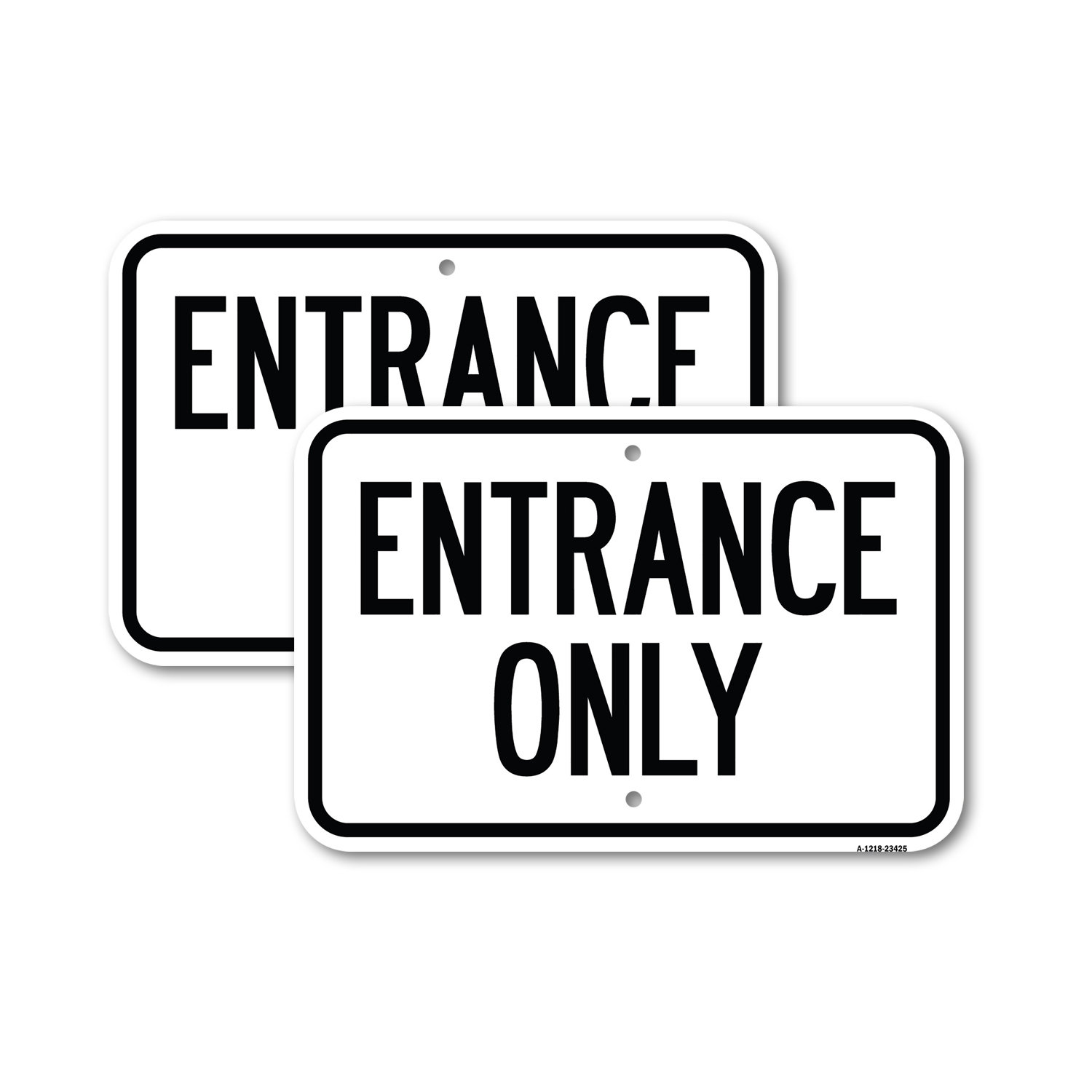 SignMission (2 Pack) Parking Lot Sign Entrance Only 12" X 18" Aluminum ...
