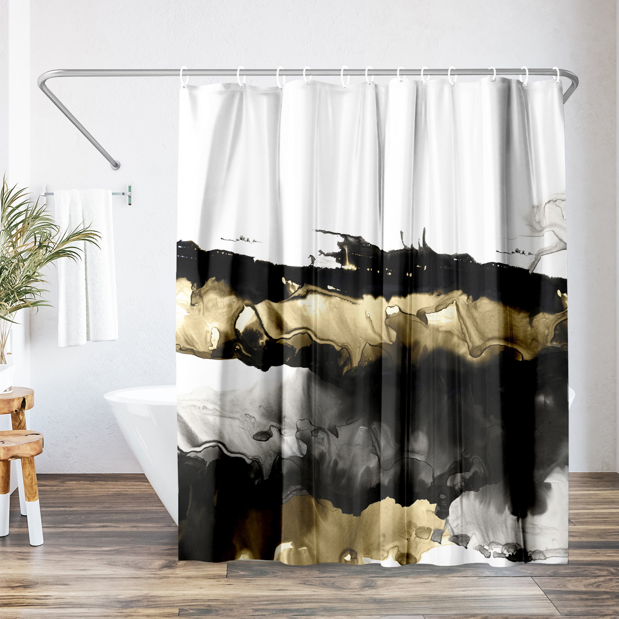 The Twillery Co. Abstract Shower Curtain Drizzle by PI Creative Art ...