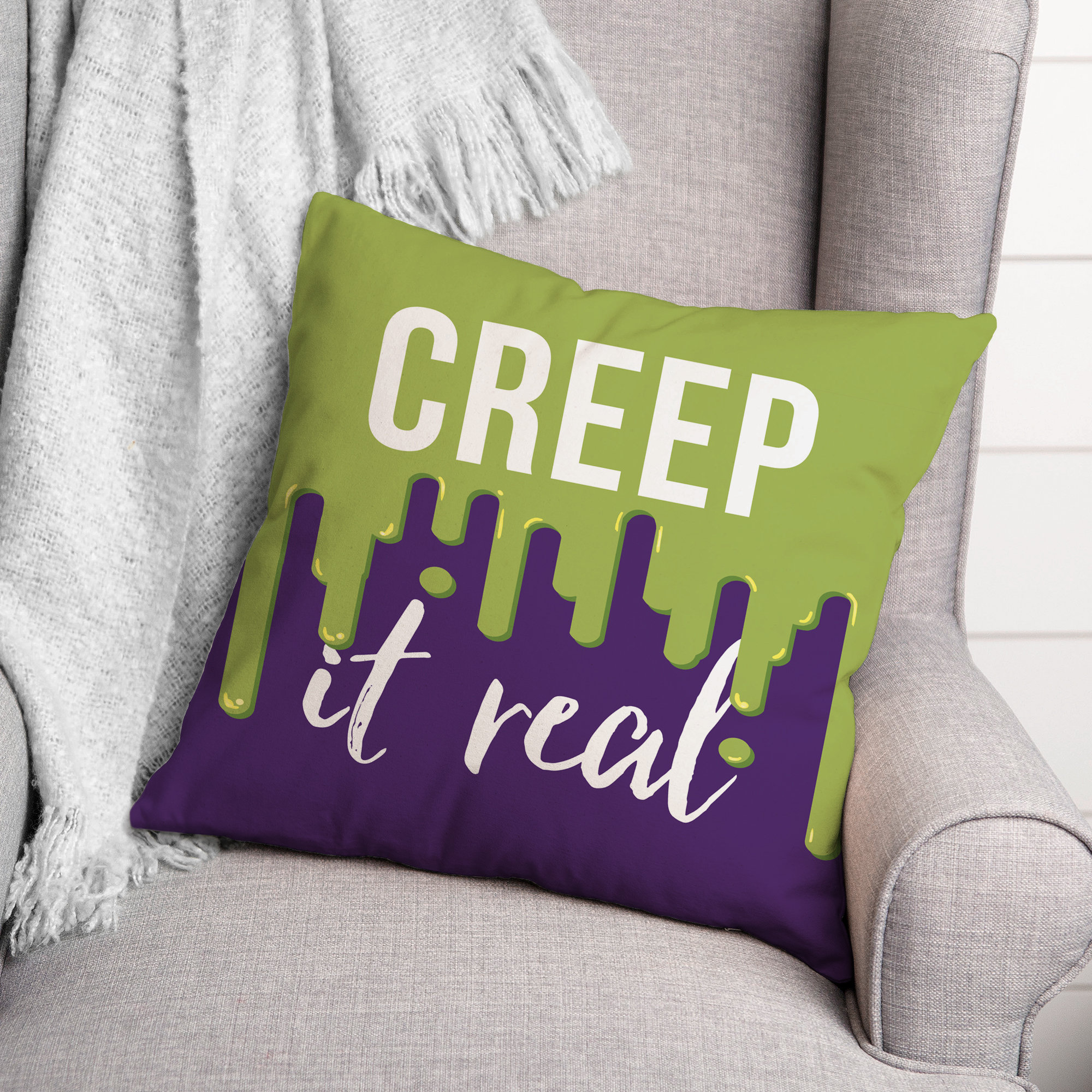 Designs Direct Creative Group Creep It Real Throw Pillow | Wayfair