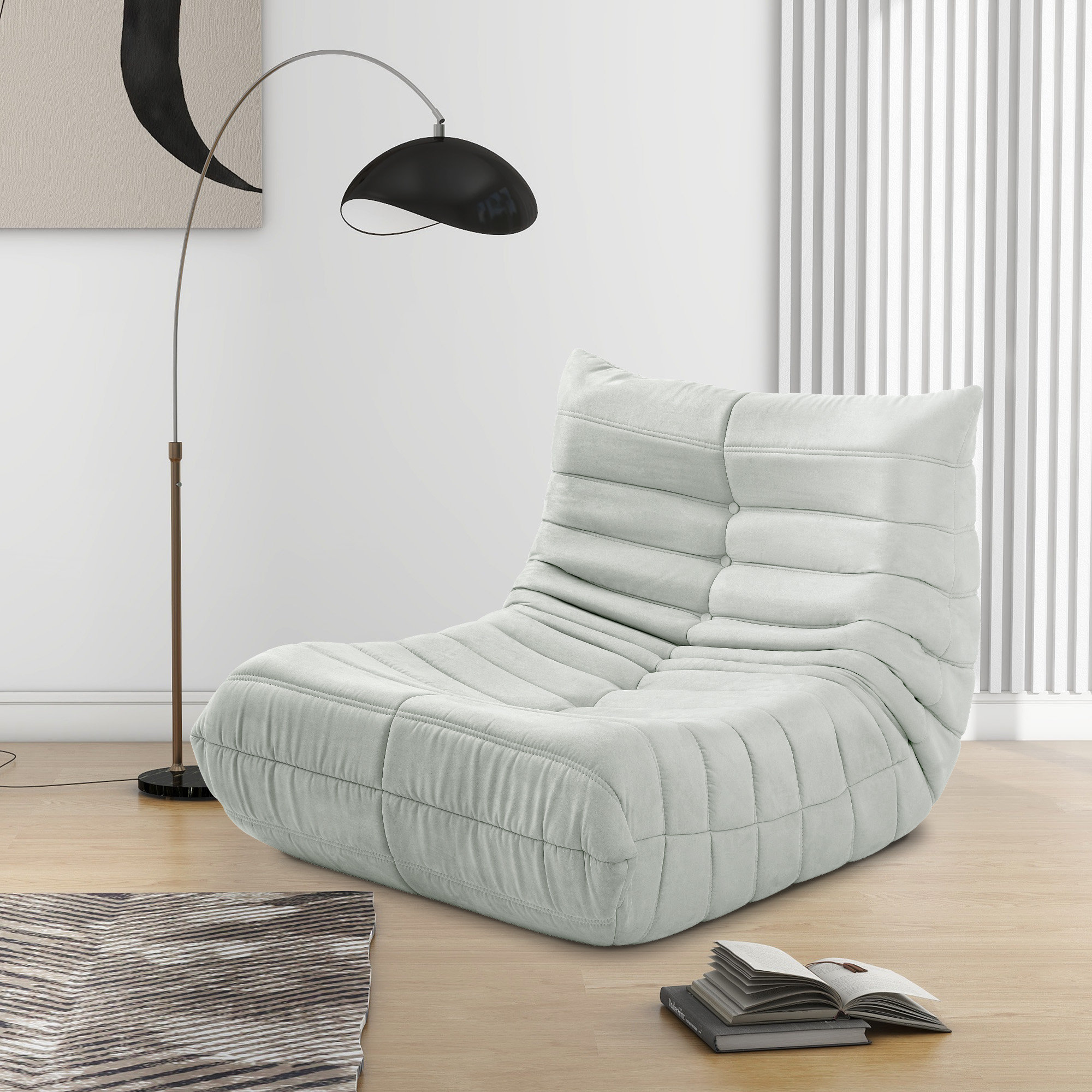 Trule Microsuede Lounge Accent Chair Armless Lazy Floor Chair & Reviews ...