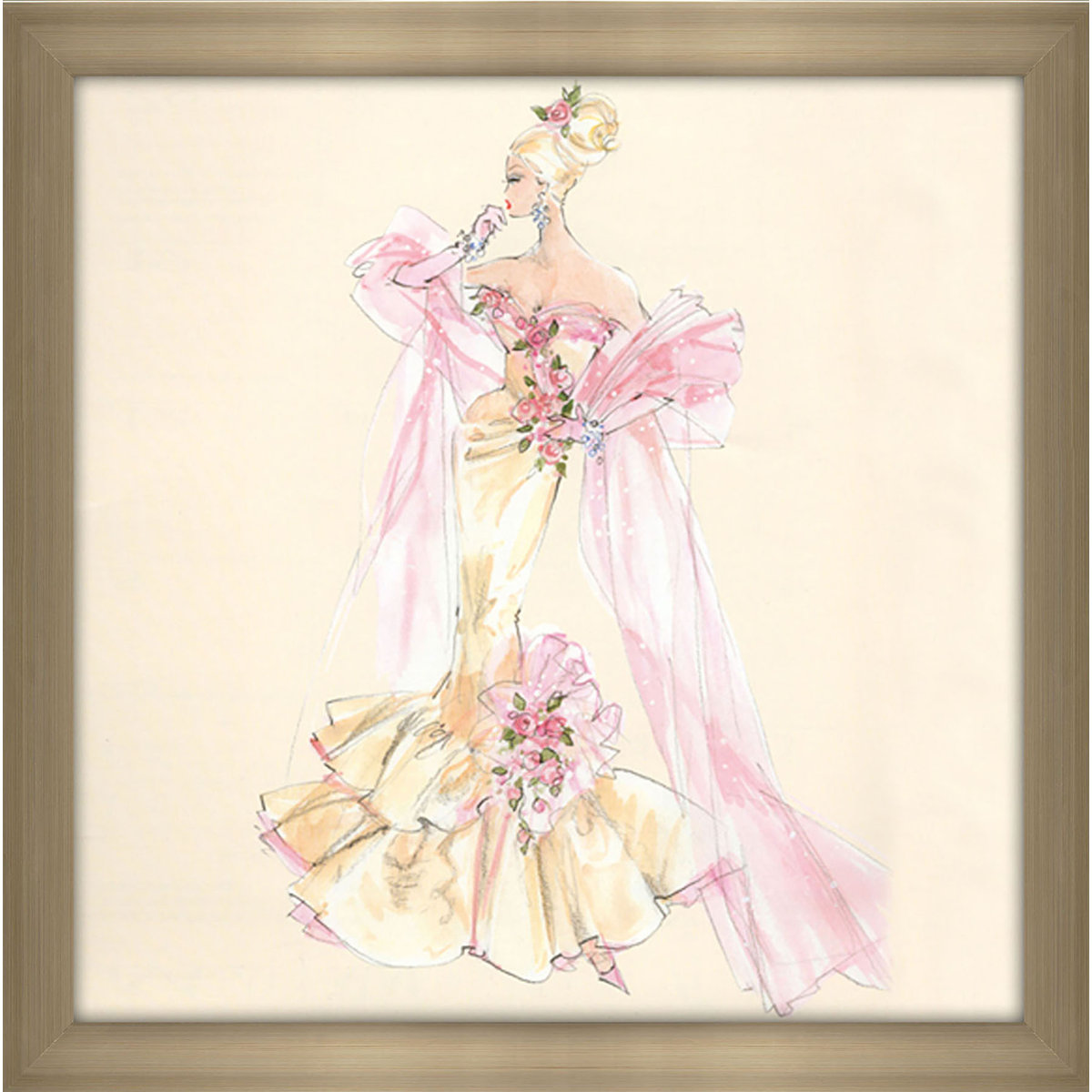 Picture Perfect International "Blonde Pink Roses Barbie®" Framed ...