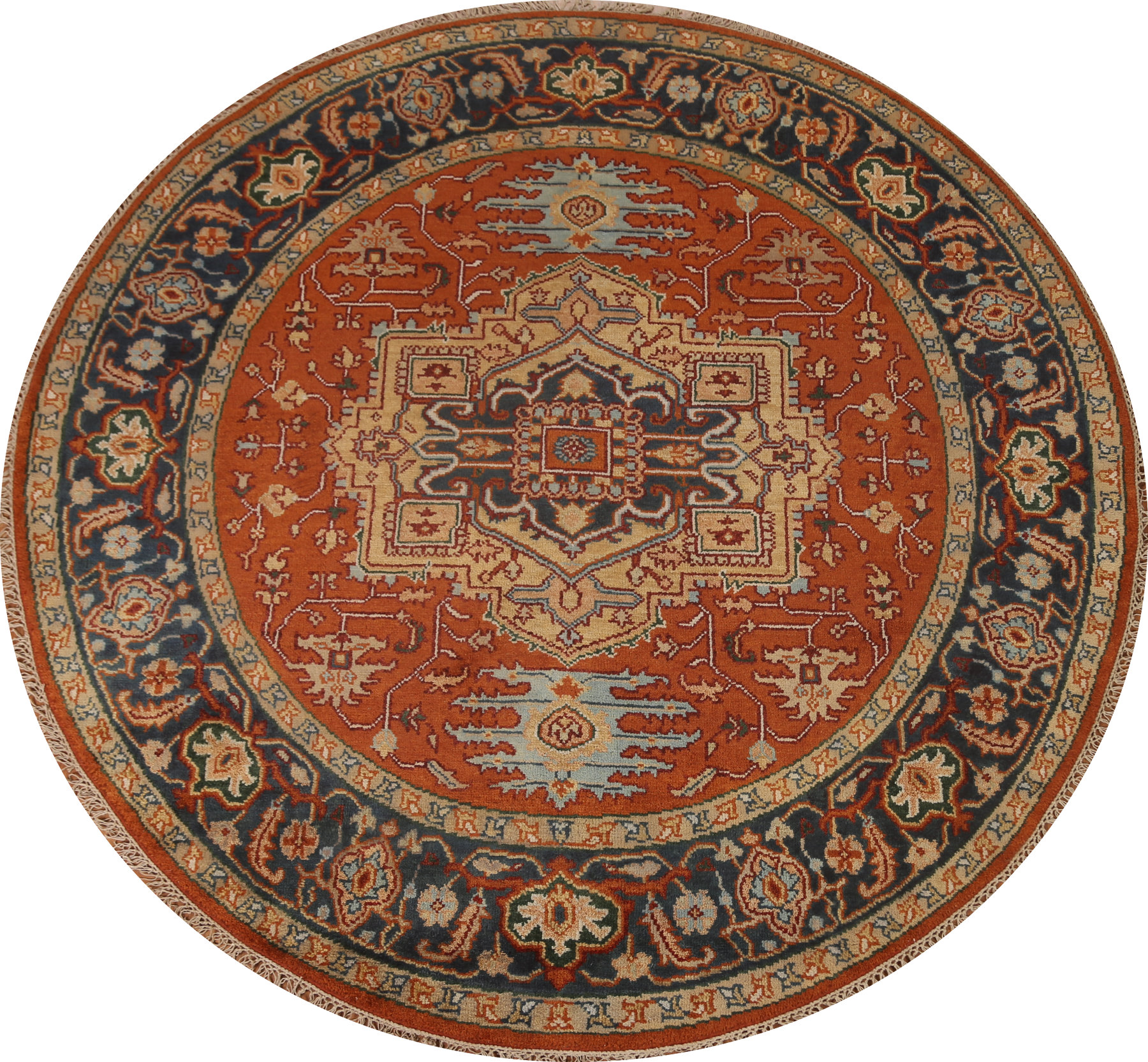 Rug Source Outlet Tapis unique ovale en laine noué à la main de style ...