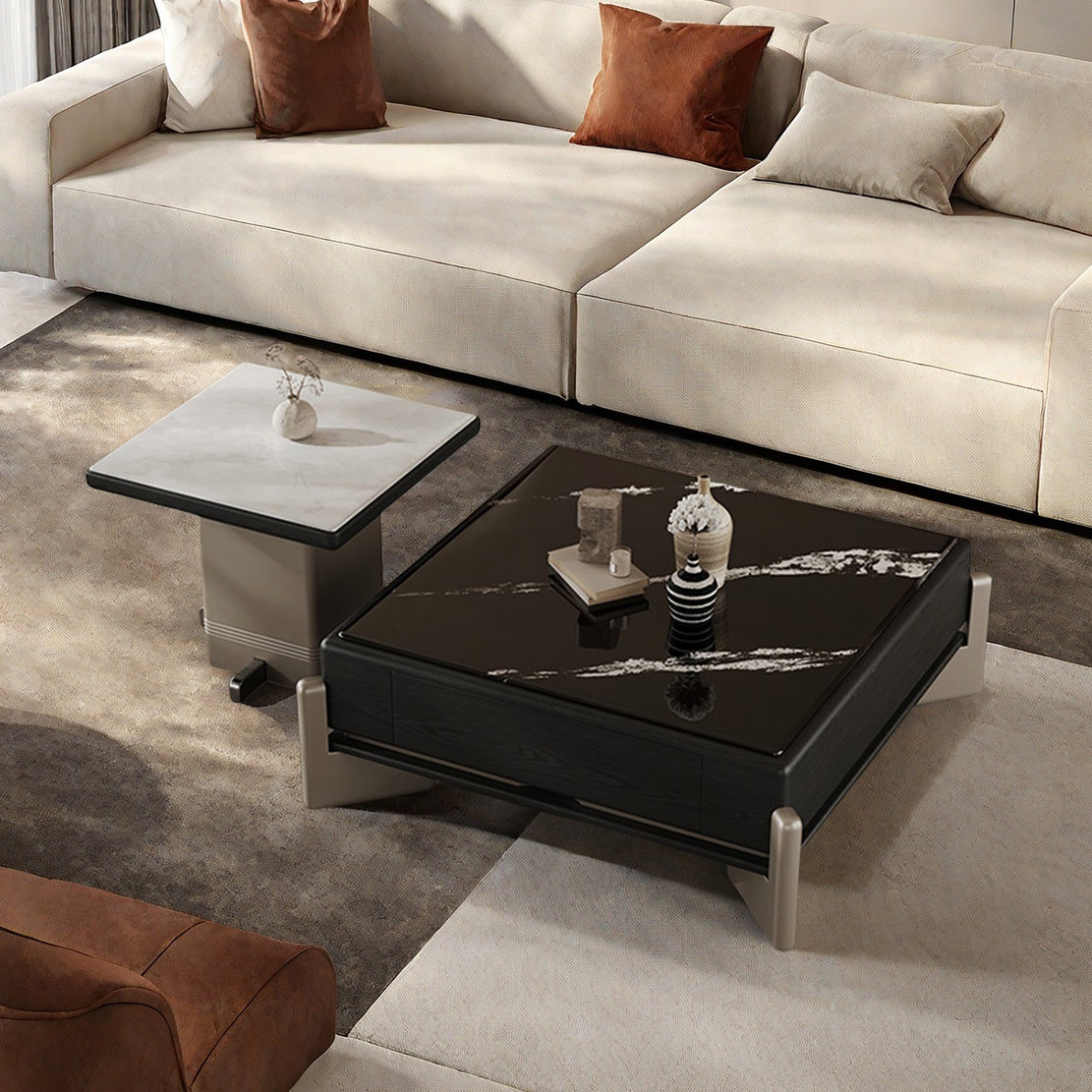 Wrought Studio Square microcrystalline stone coffee table - Wayfair Canada