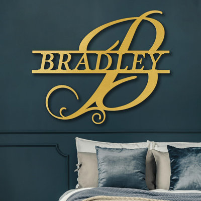 SIGNLEADER Custom Split Letter Wall Accent, Metal Name Sign Wall Art ...