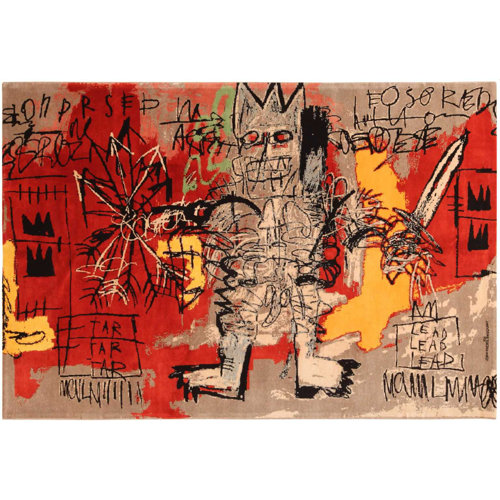 Nazmiyal Collection Red Color Modern Basquiat Inspired Art Area Rug ...