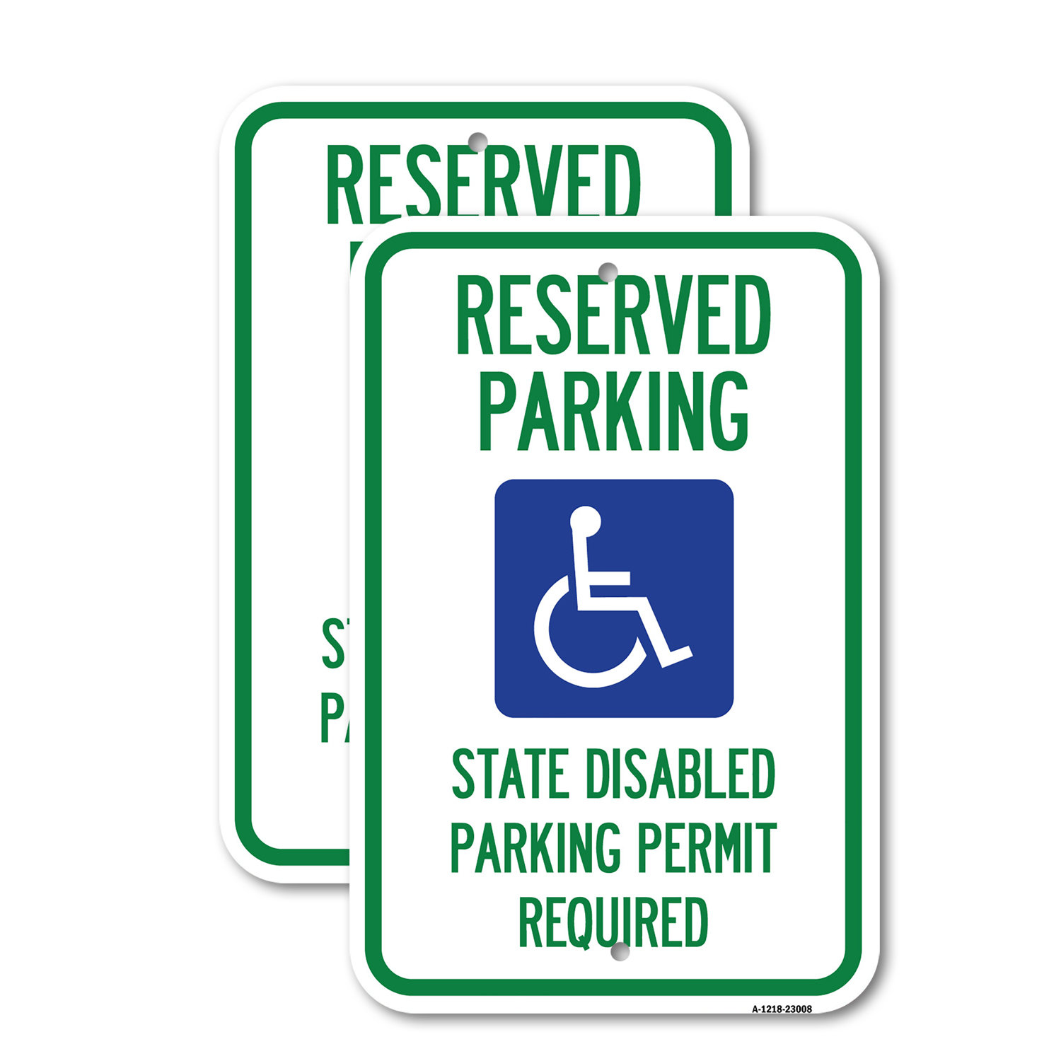 SignMission Reserved Parking State Disabled Parking Permit Aluminum ...
