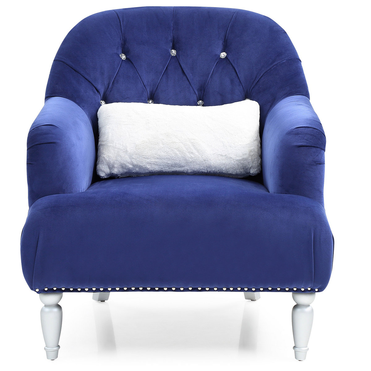 Rosdorf Park Olli 32.09'' Wide Tufted Velvet Armchair Blue Chair | Wayfair