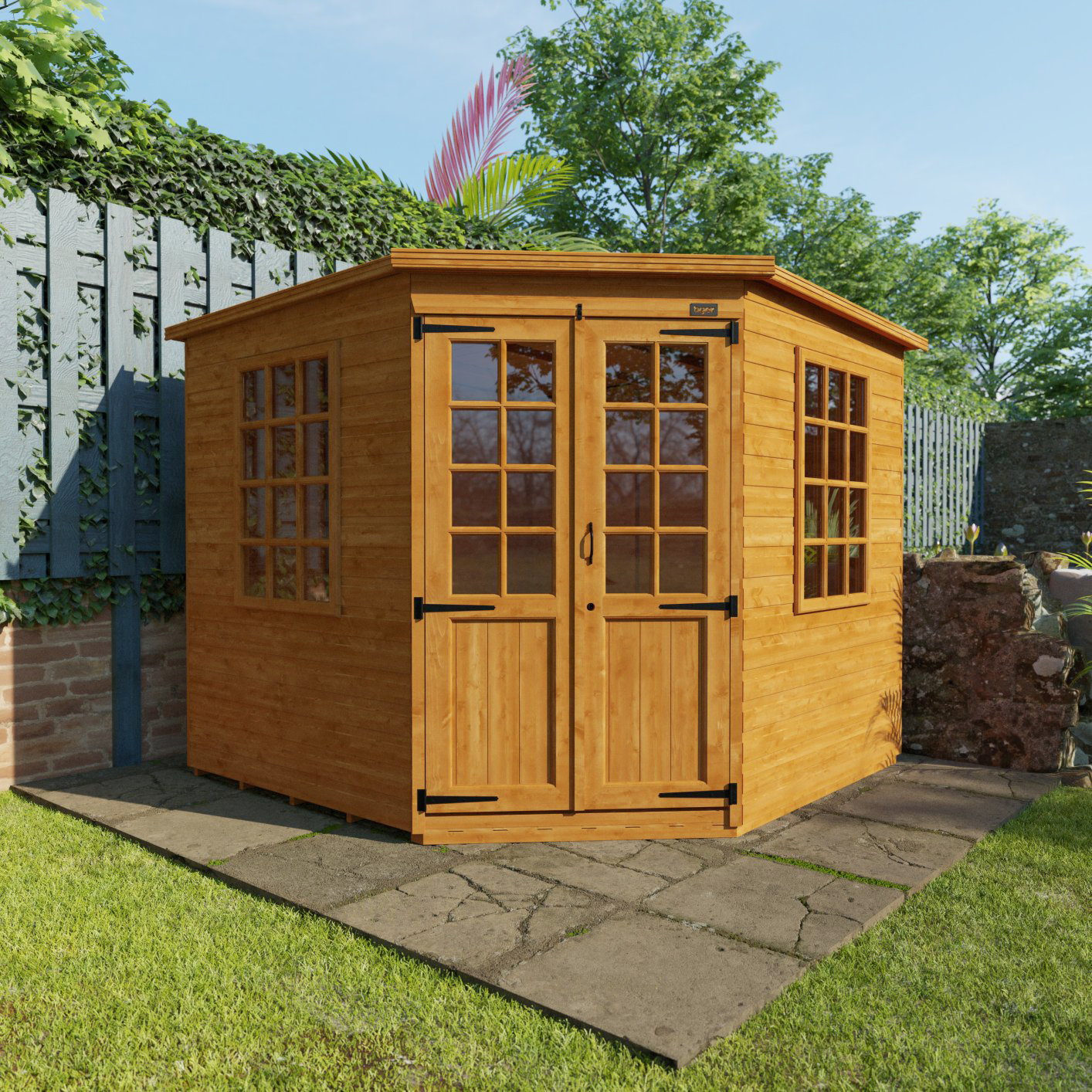 Tiger Sheds Tiger 8 x 8 Ft Shiplap Corner Summer House | Wayfair.co.uk