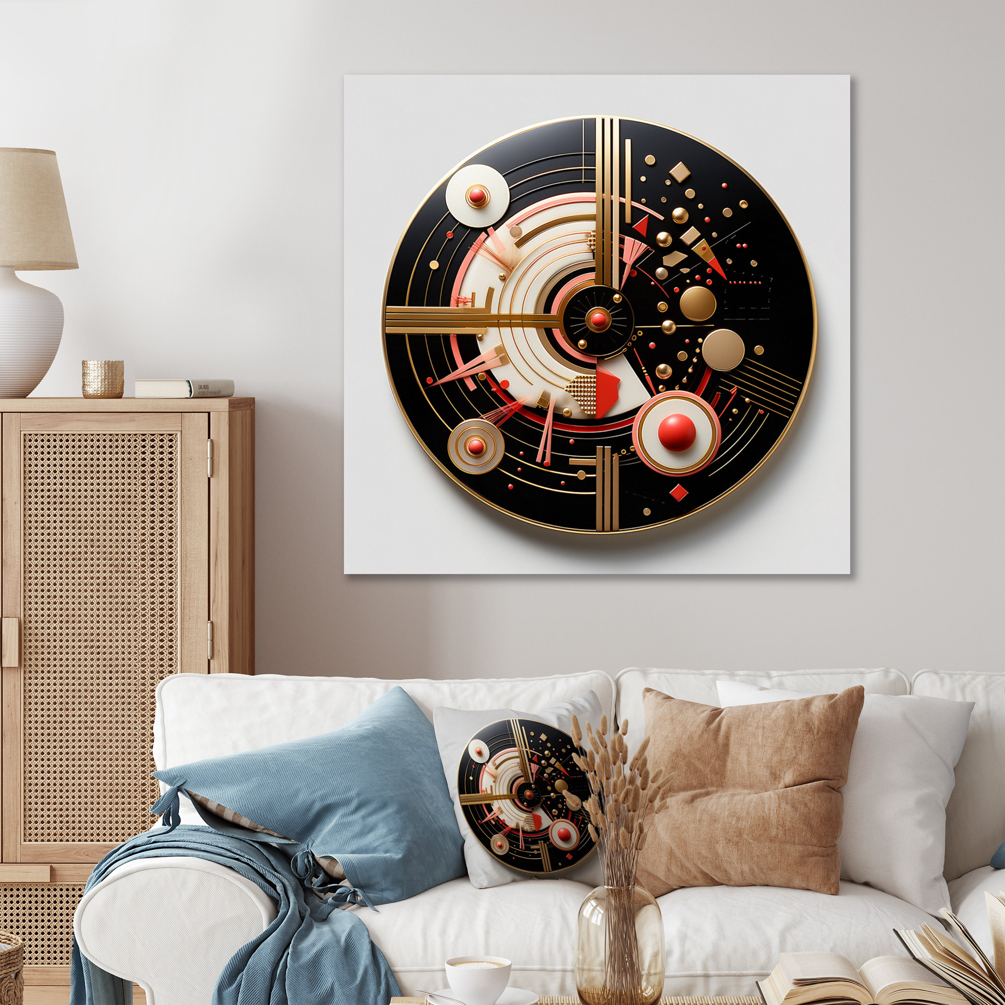Ebern Designs Boho Chic Daydreams Geometric Circle Art Framed On Canvas ...