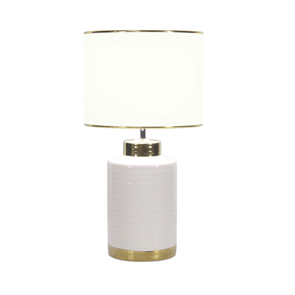 CosmoLiving by Cosmopolitan Modern Lacquered Cylindrical Table Lamp ...