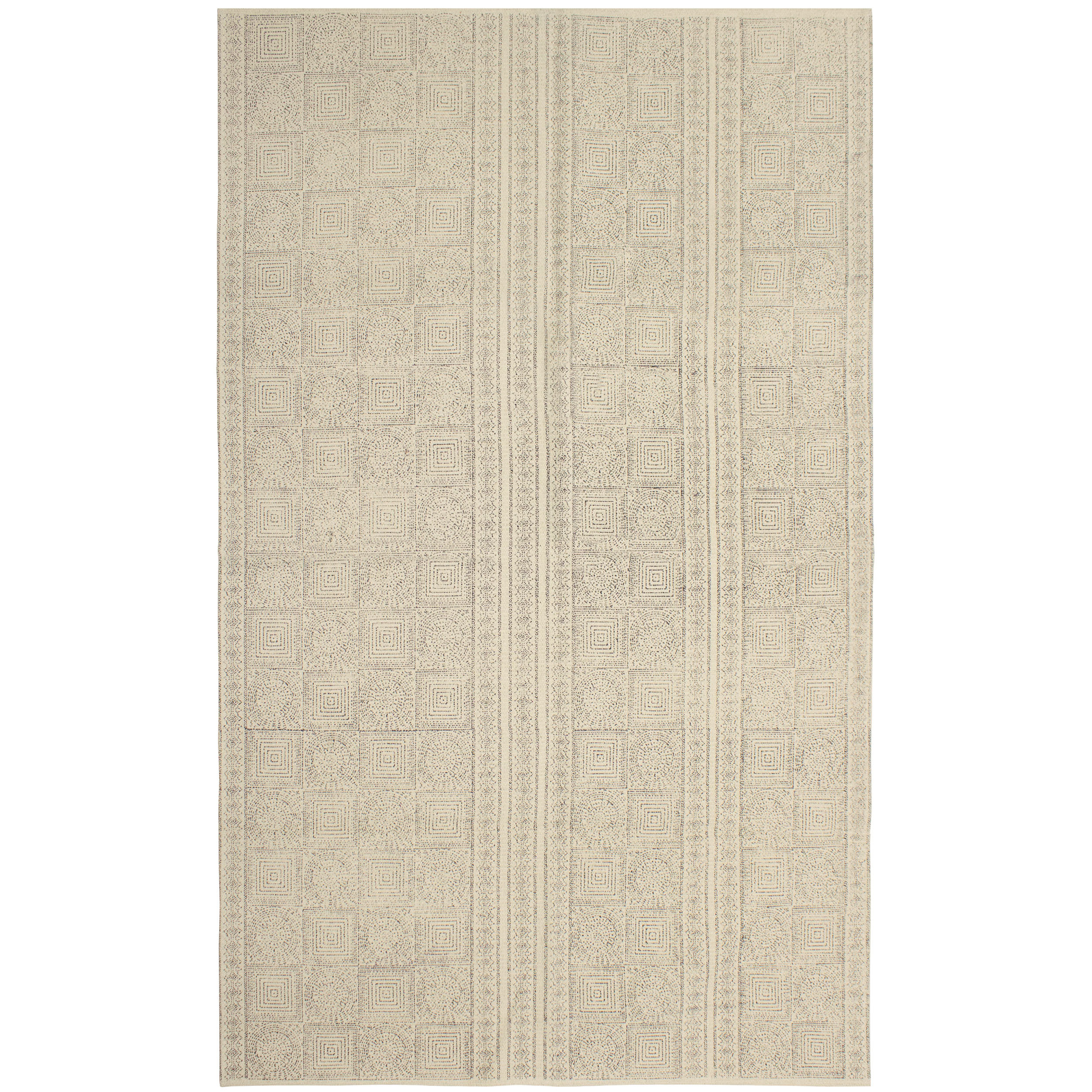 French Connection Robbe Stonewash Printed Cotton Beige Area Rug | Wayfair