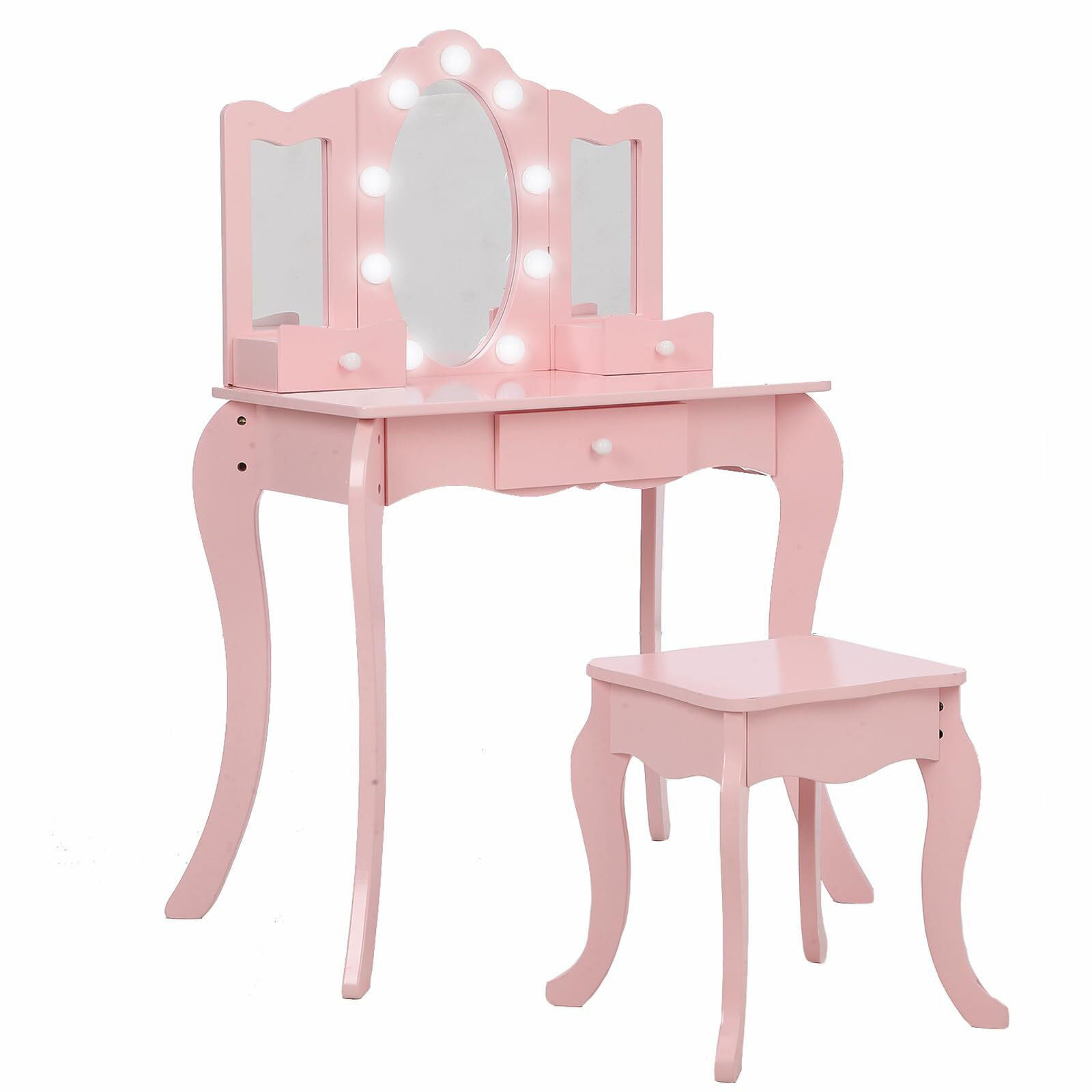 Harriet Bee Kids Girls Makeup Vanity Table Set Pink - Wayfair Canada