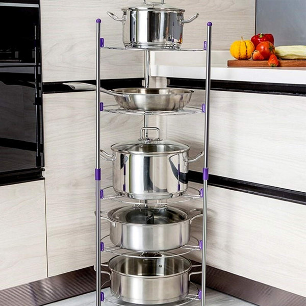 Belfry Kitchen Pan Rack Stainless Steel 5 Tier Pan And Pot Kitchen ...