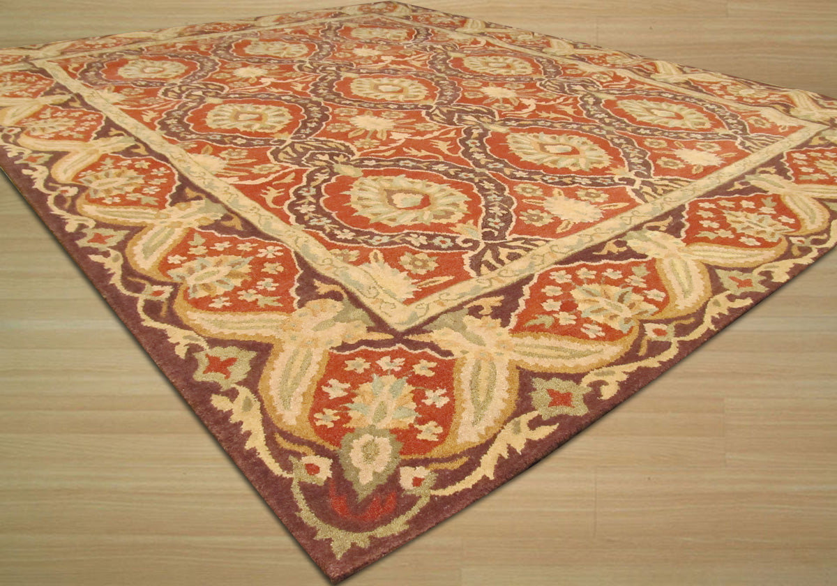 Meridian Rugmakers Selene Chloe Red Hand Tufted Wool Rug | Wayfair