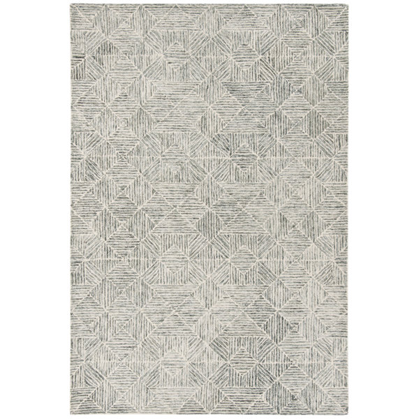 Birch Lane™ Linsly Handmade Hand Tufted Light Green/Ivory Rug & Reviews ...