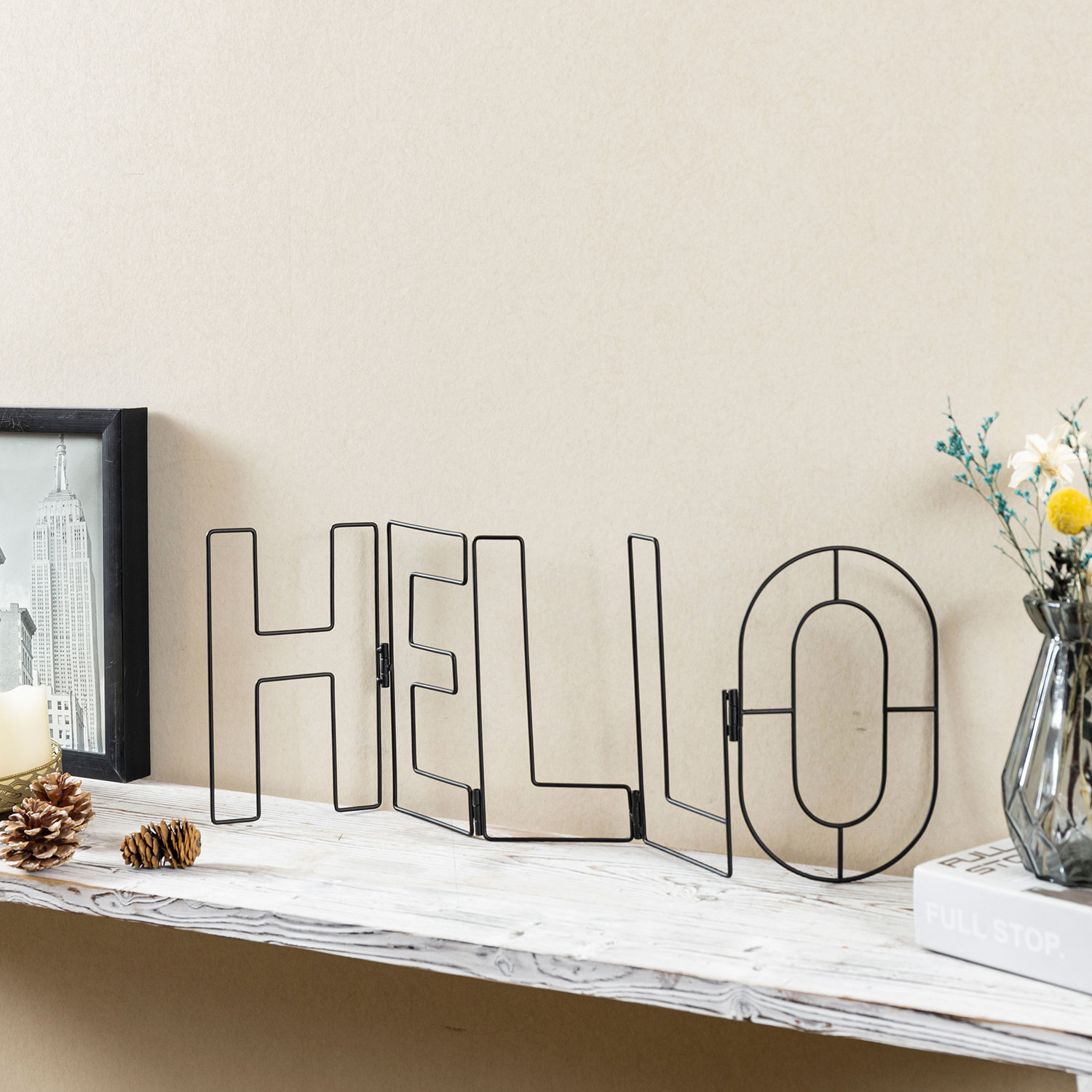 Hokku Designs Karnail HELLO Metal Wire Folding Letter Block - Wayfair ...