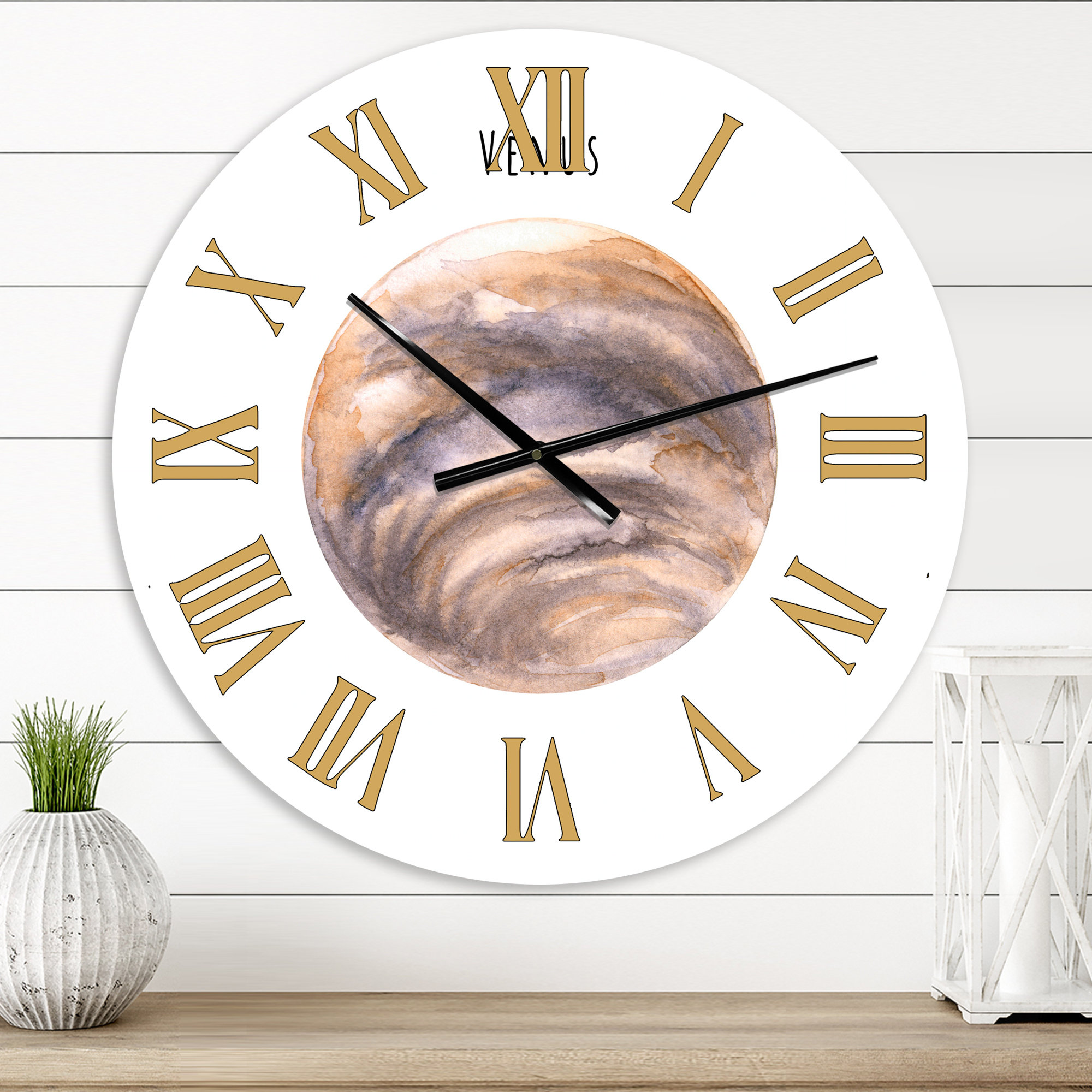 East Urban Home Planet Venus - Bohemian & Eclectic wall clock | Wayfair