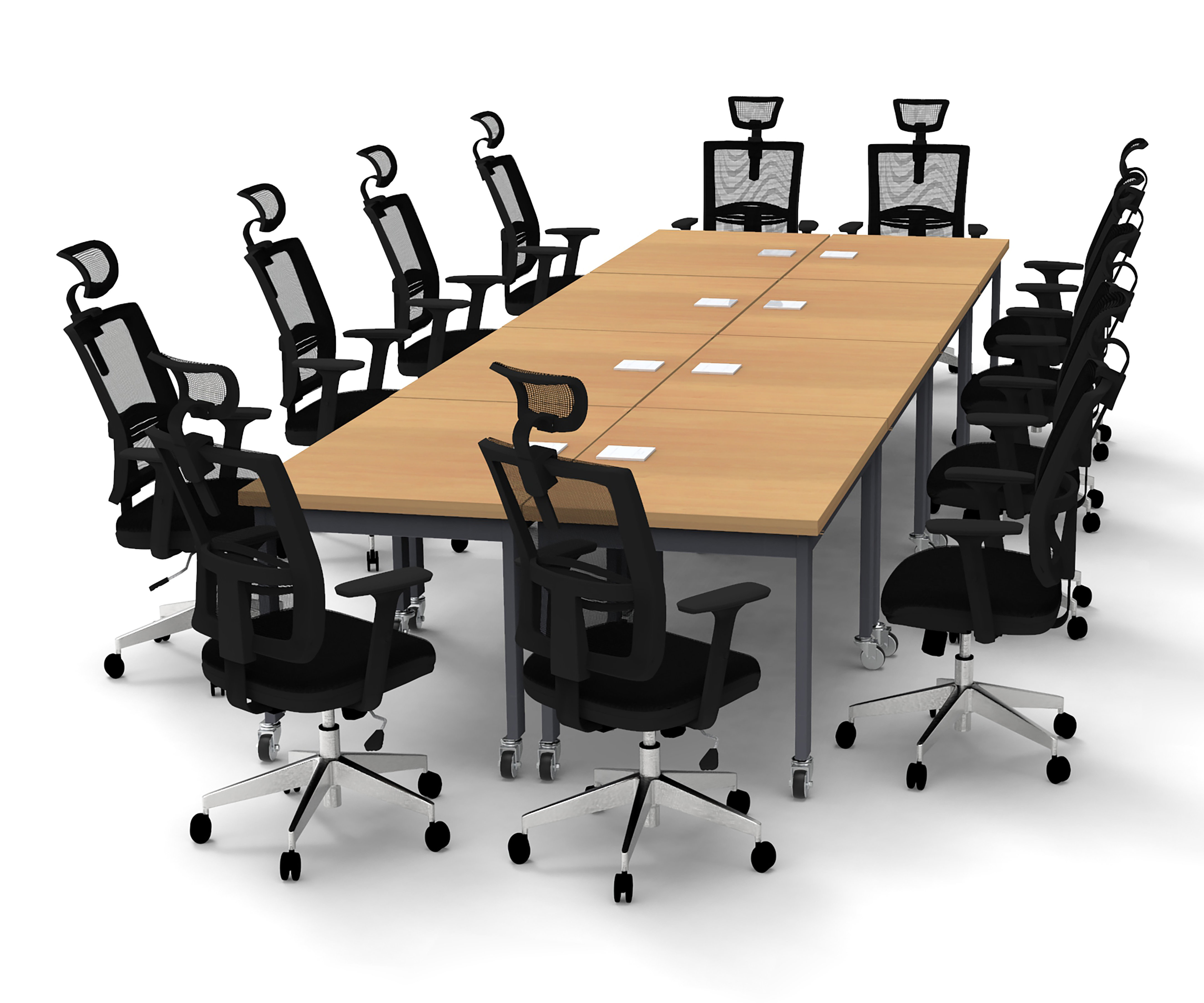 The Twillery Co. Albin 12 Person Conference Meeting Tables with 12 ...