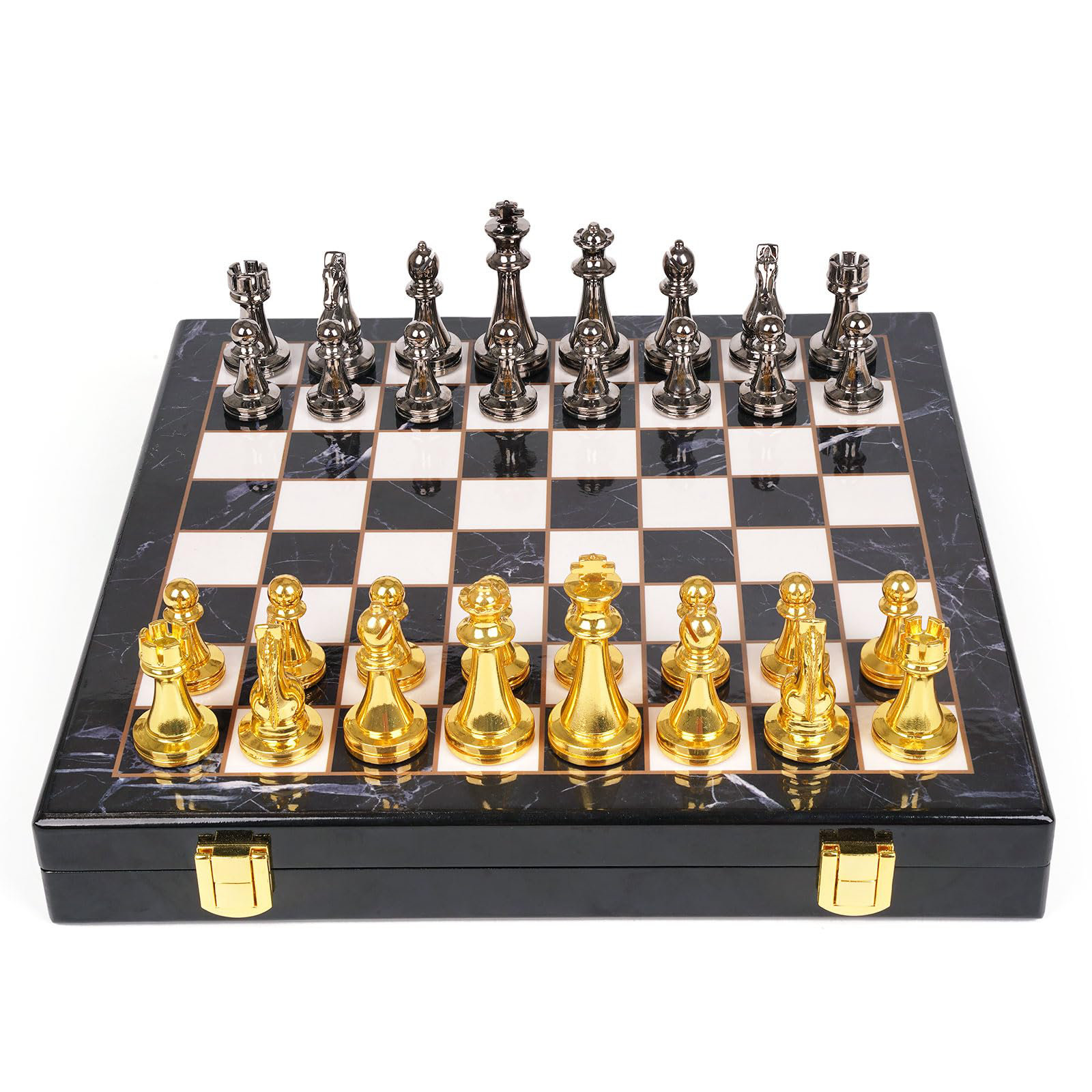 Fashion Finesse Metal Chess Set For Adults And Kids – Marbling Chess ...
