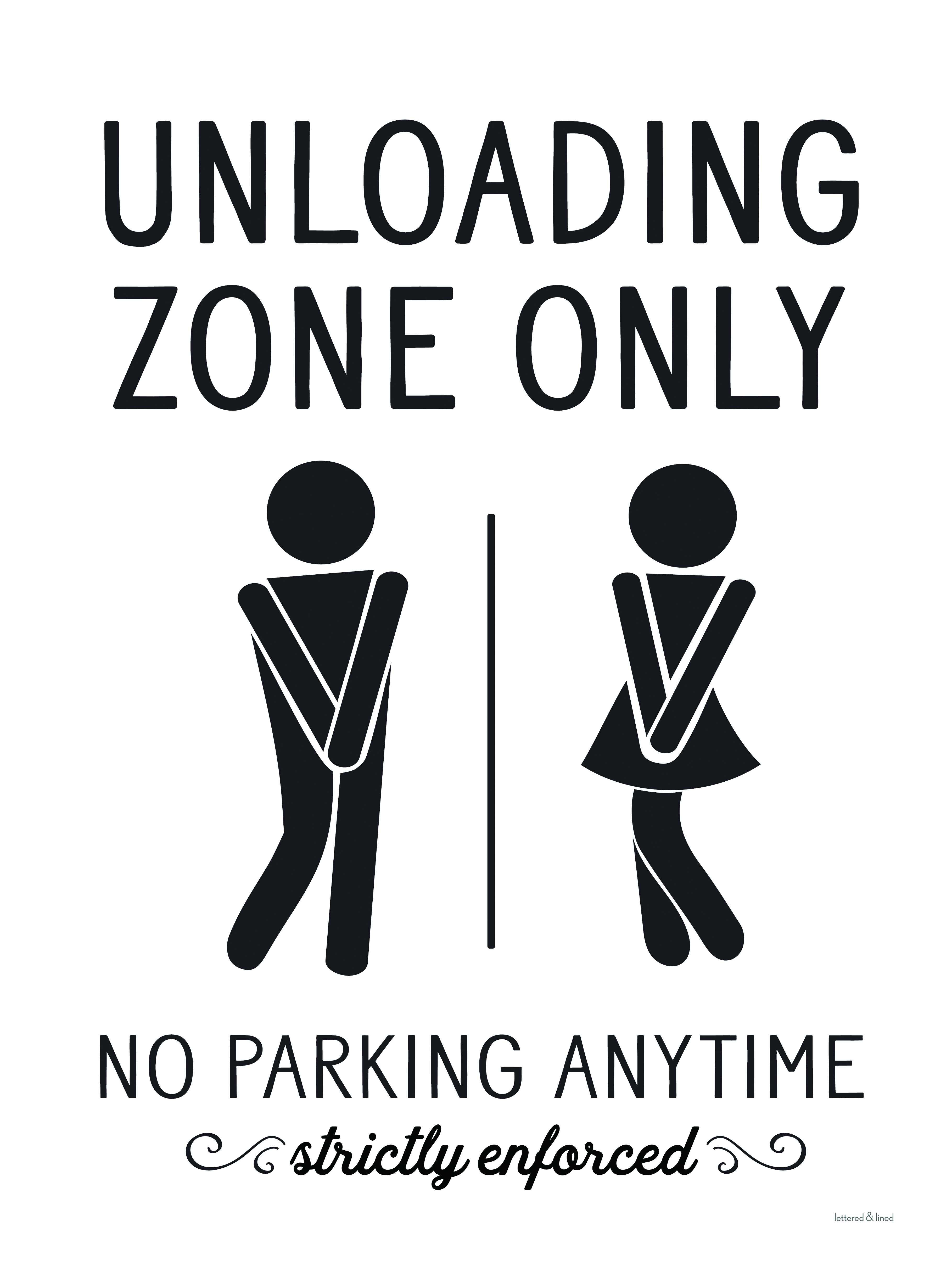 Trinx Unloading Zone only by Lettered & Lined - Wrapped Canvas Print ...