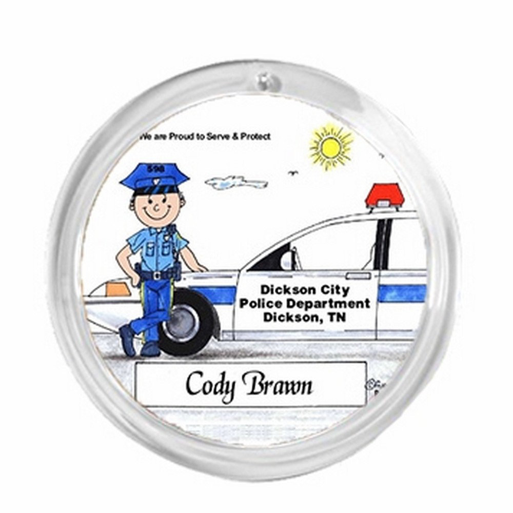 Printed Perfection Personalized Round Christmas Ornament: Police ...
