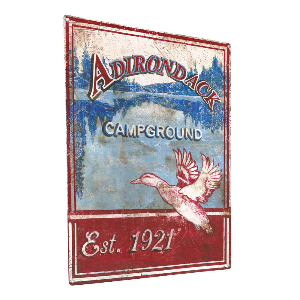 Trinx Adirondack Campground Metal Sign On Metal Print | Wayfair