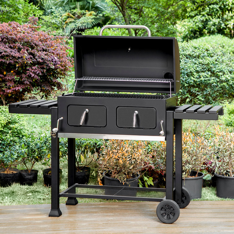 Alphamarts 34" Dual Zone Charcoal BBQ Grill with Liftable Trays and 2 ...