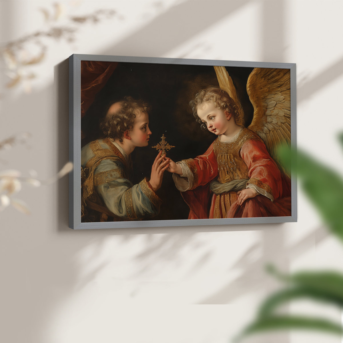 Fleur De Lis Living Angels From Above-LII -Framed Print - Restickable ...