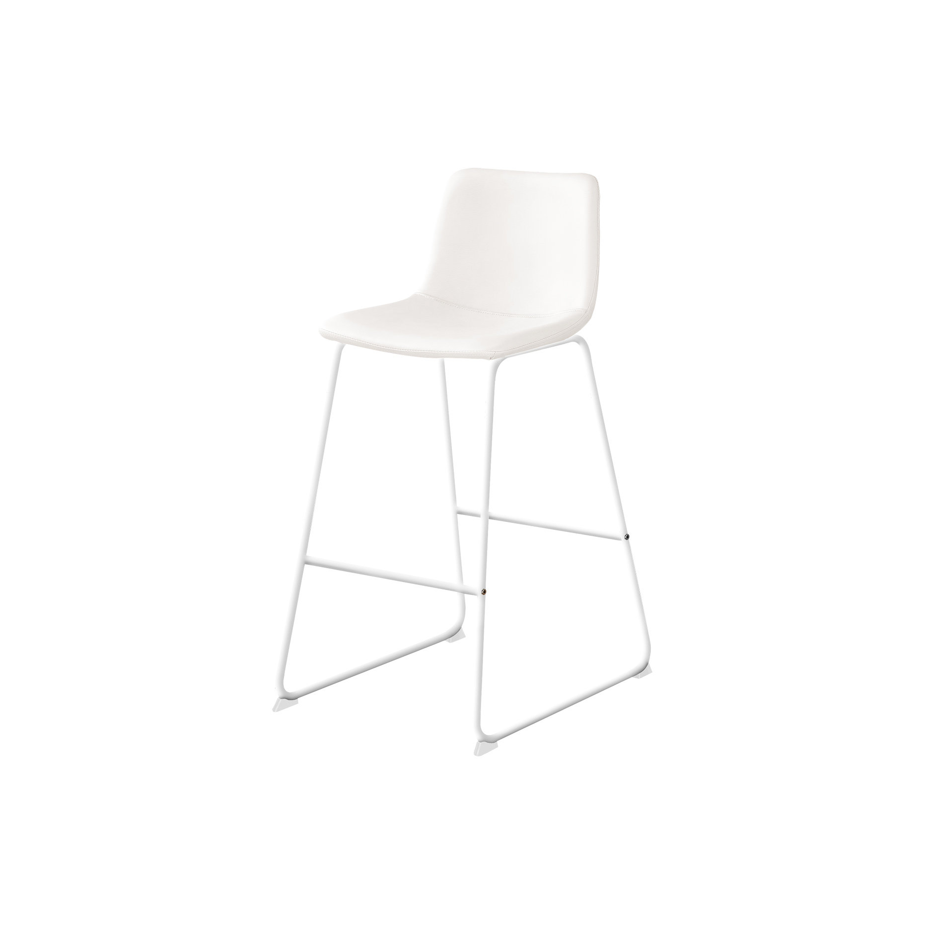 Red Barrel Studio® Contemporary Office Chair, Bar Height, White Leather ...