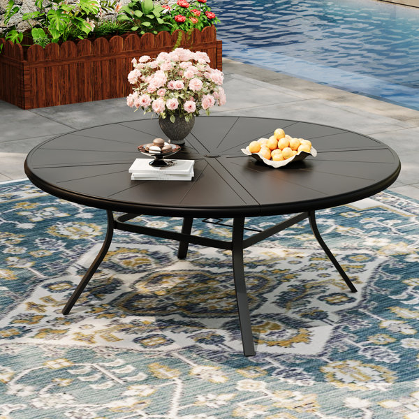 Lark Manor 6-Person Aluminum Round Patio Dining Table | Wayfair