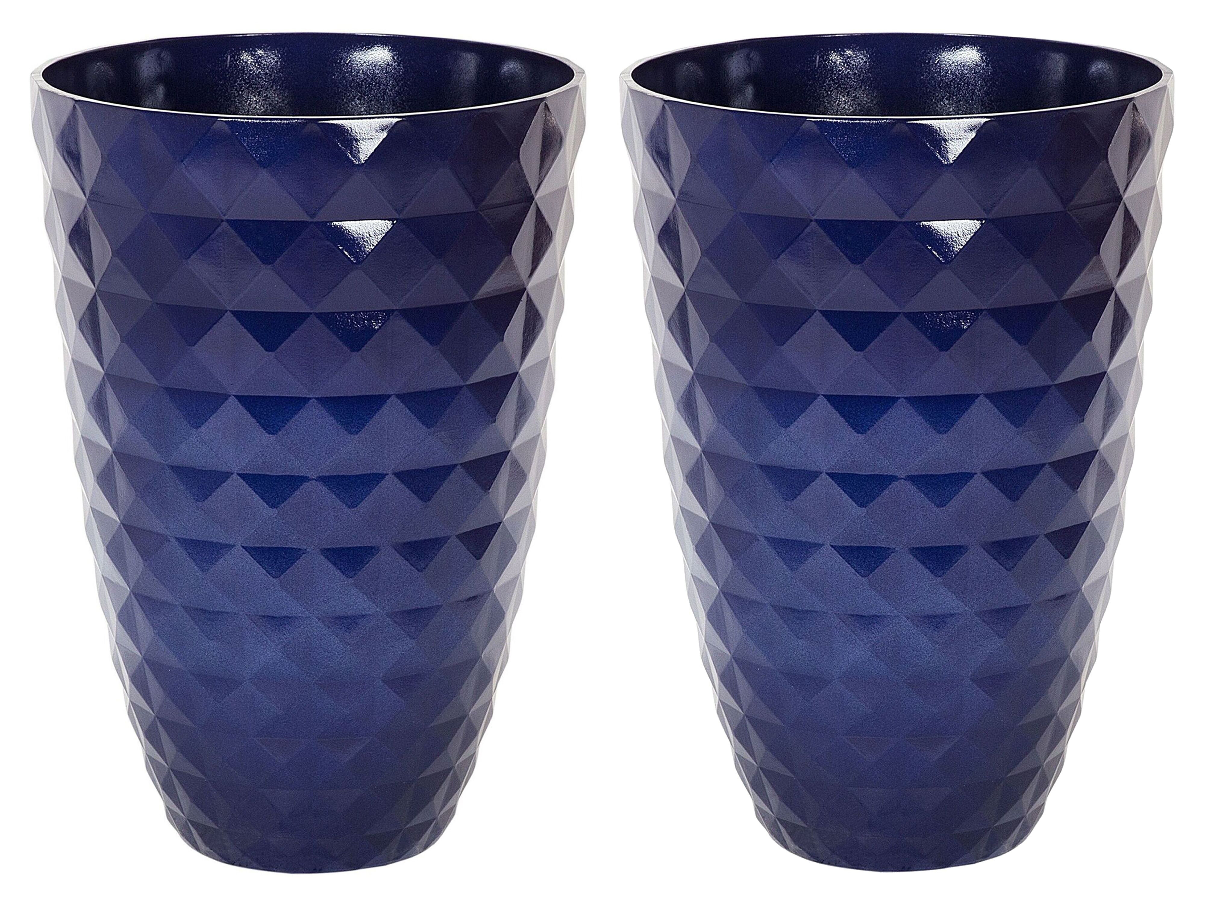 Corrigan Studio Set Of 2 Plant Pots 42 Cm Navy Blue Harshal | Wayfair.ie