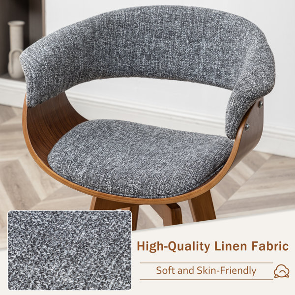 George Oliver Joeanne Swivel 26'' Linen Counter Stool & Reviews | Wayfair