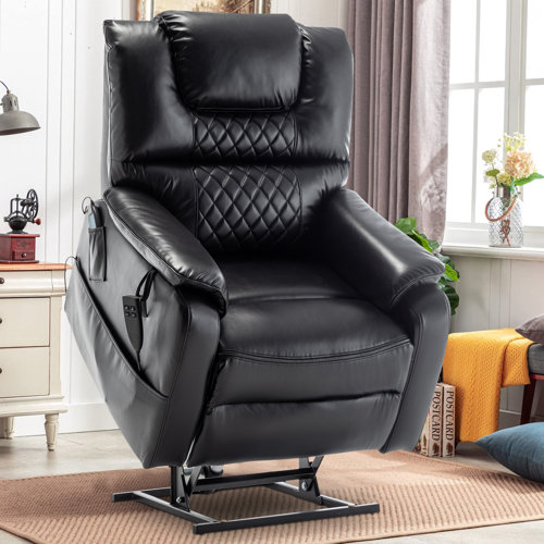 Hokku Designs Daqwane 35.5"W Dual Electric Power Lift Recliner Chair ...