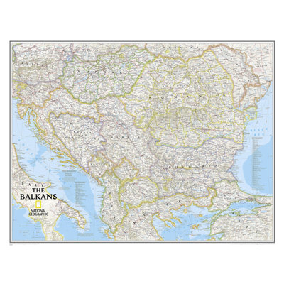 National Geographic Maps The Balkans Classic Wall Map | Wayfair