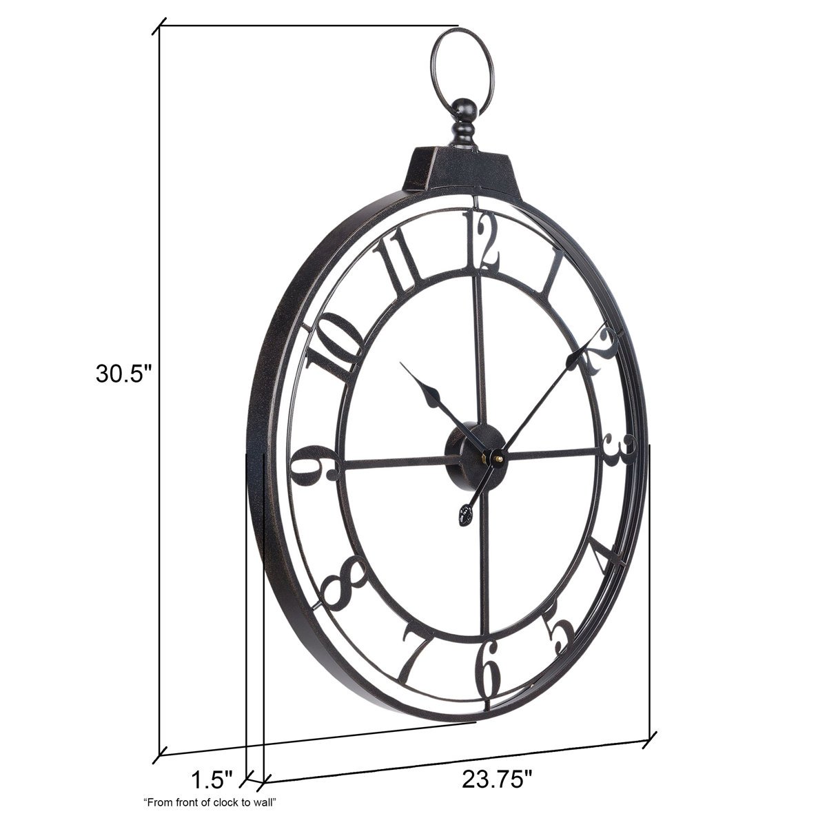 Trent Austin Design® Selene Round Metal Modern Farmhouse Wall Clock ...
