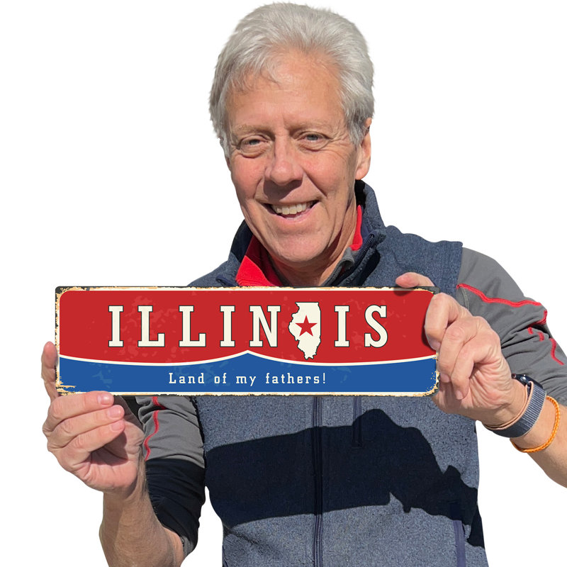 SmartSign Vintage Illinois State Sign | Wayfair