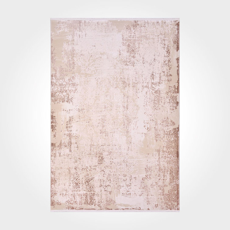 Williston Forge Enya Abstract Machine Woven Pink Indoor / Outdoor Area ...