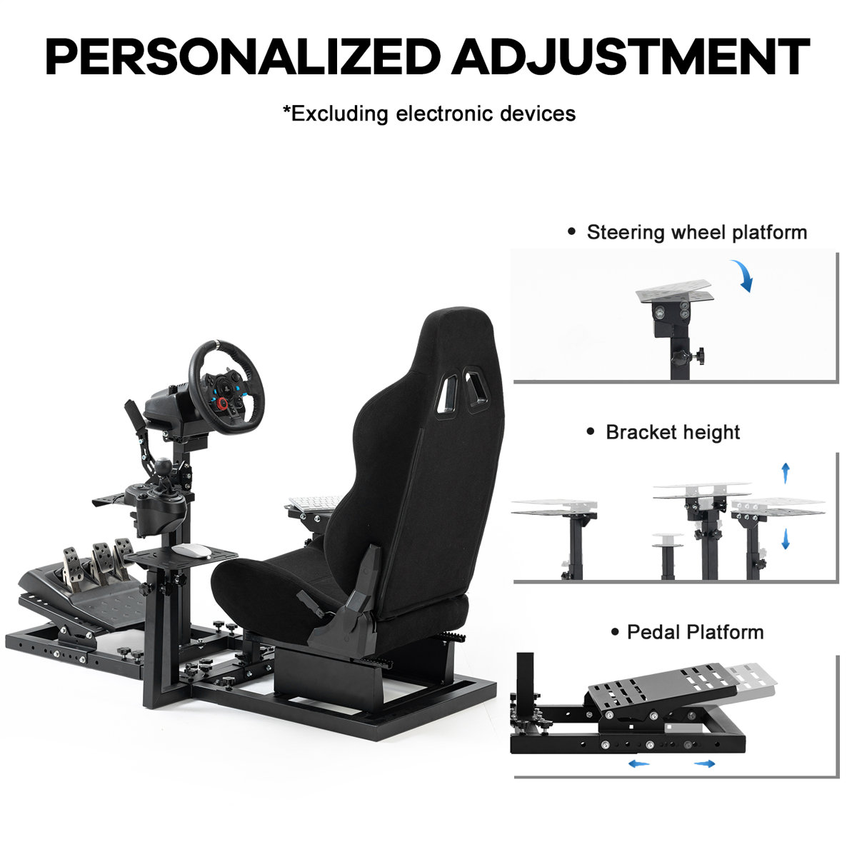 Anman Flight Simulator Bracket Racing Simulator Stand NO Steering Wheel ...