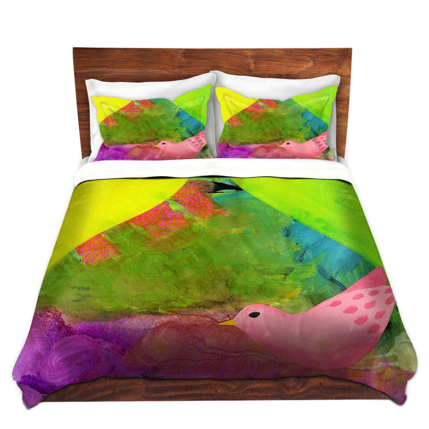 DiaNoche Designs China Carnella Flight of Love Bird Duvet Cover Set ...
