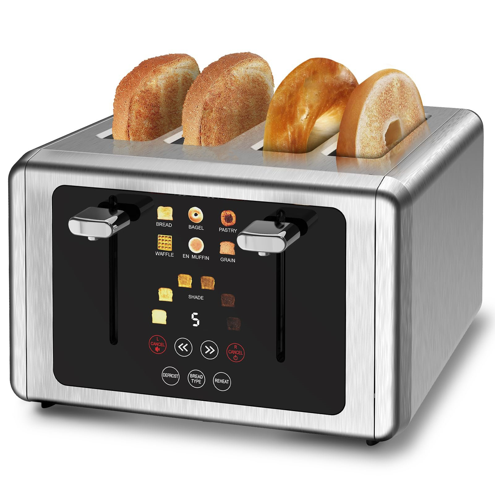 MODERN WALLS LLC 4 Slice Toaster, Touchscreen & Dual Independent ...