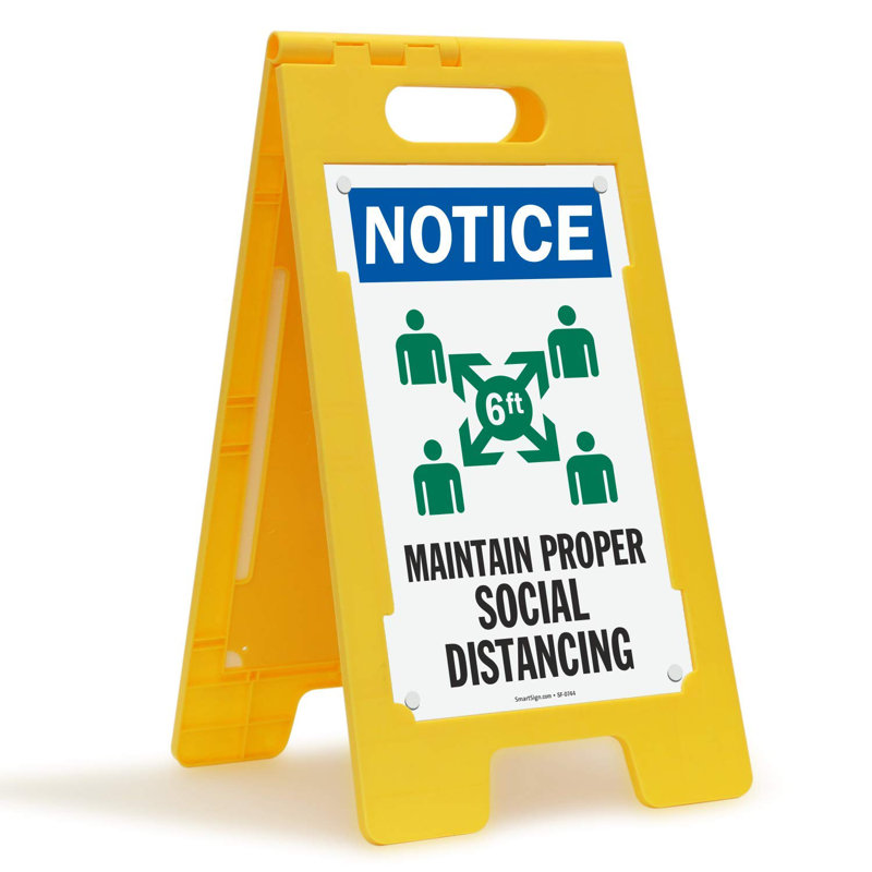 SmartSign Notice Maintain Proper Social Distancing Plastic Folding ...