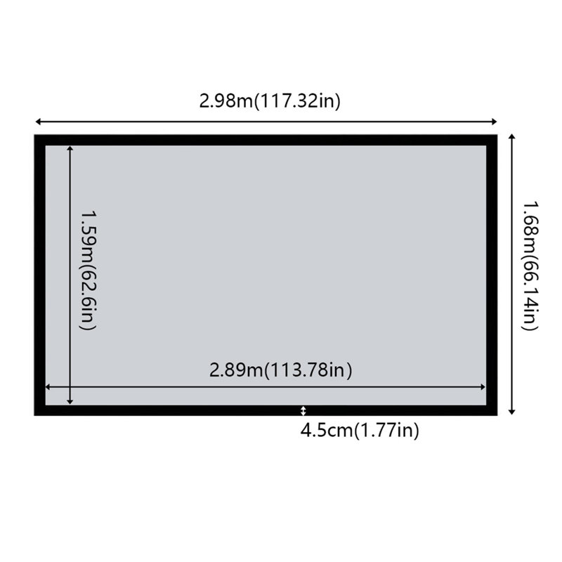 DENFER 130" Fixed Aluminum Frame Projector Screen 16:9 HD Home Theatre ...