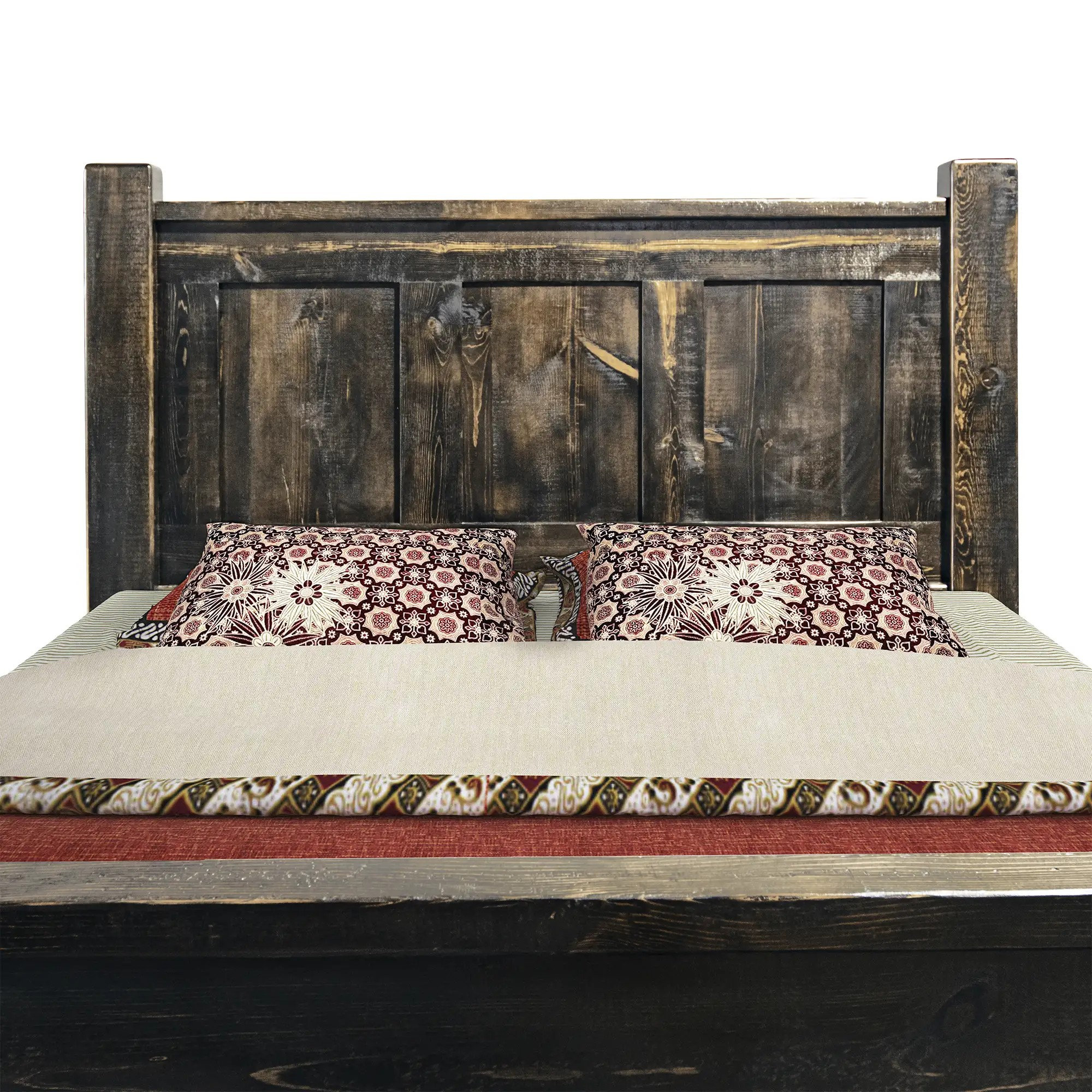 Loon Peak® Kishea Collection Blackstone Panel Bed w/ Forged Iron ...