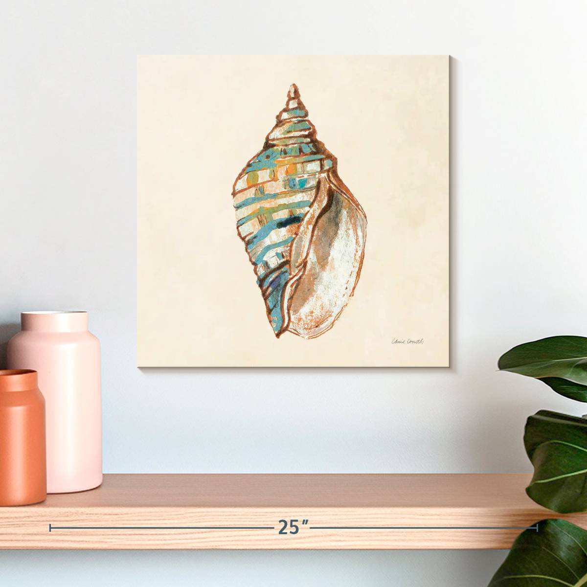 Breakwater Bay Aletra Coastal Teal Seashell III | Wayfair