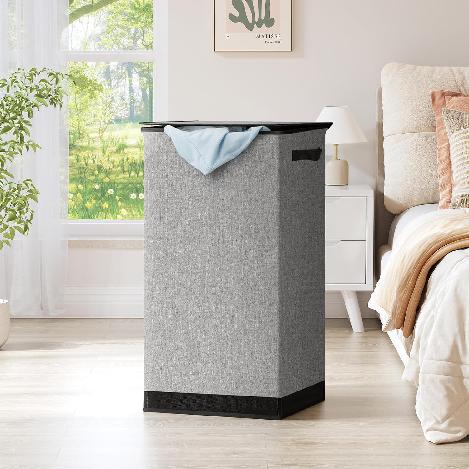 Latitude Run® Laundry Hamper with Lid 100L Large & Tall Collapsible ...