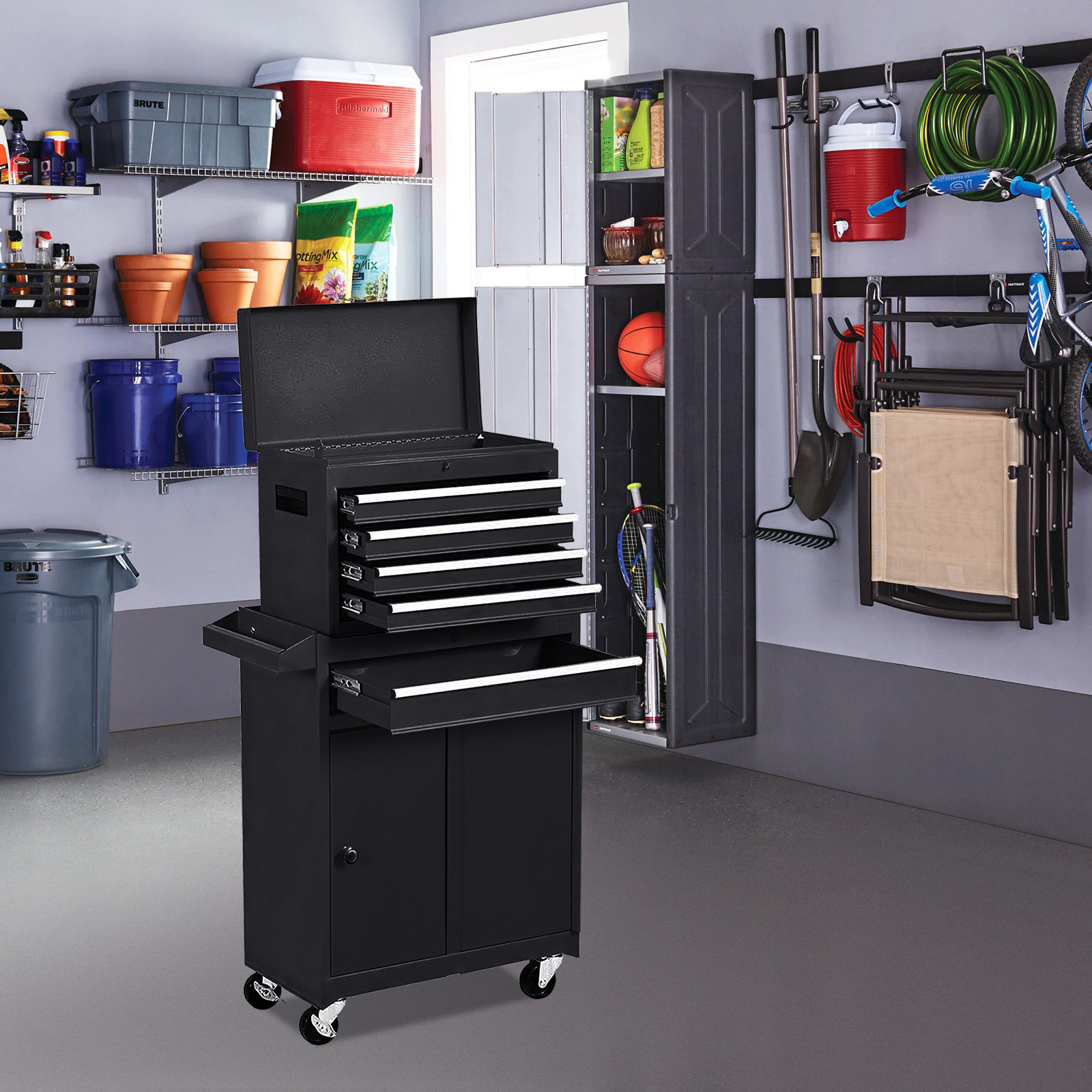 WFX Utility™ Armoire de rangement à outils à 5 tiroirs avec roulettes ...